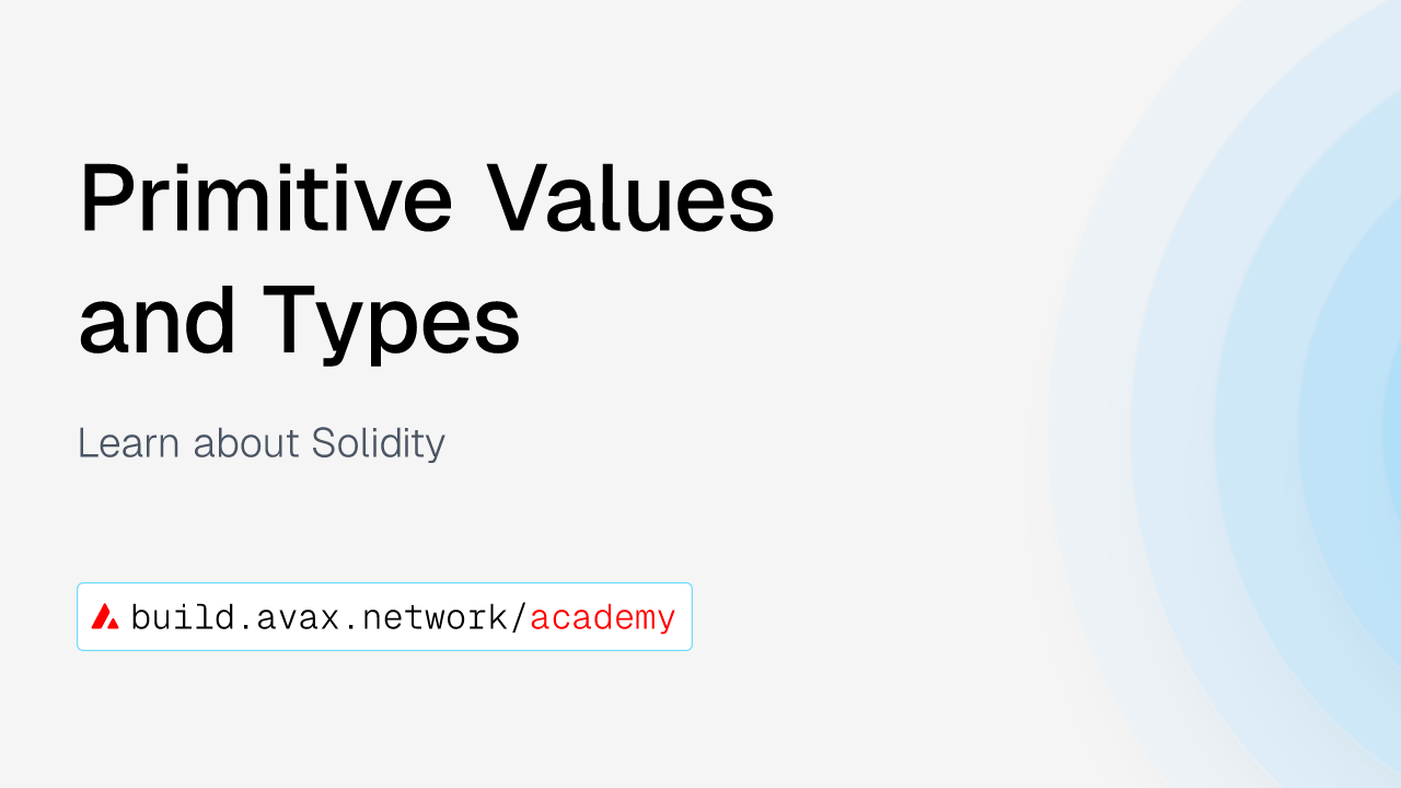 Primitive Values and Types | Avalanche Builder Hub